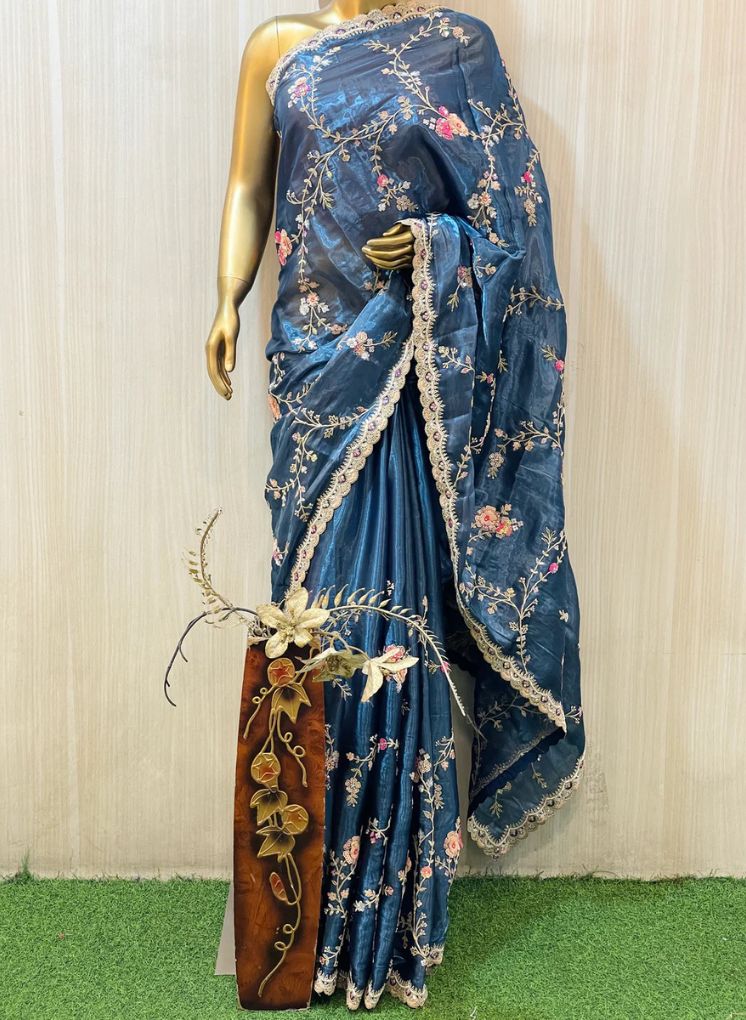 Blue Saree - Buy Blue Colour Sarees Online in India [SALE]